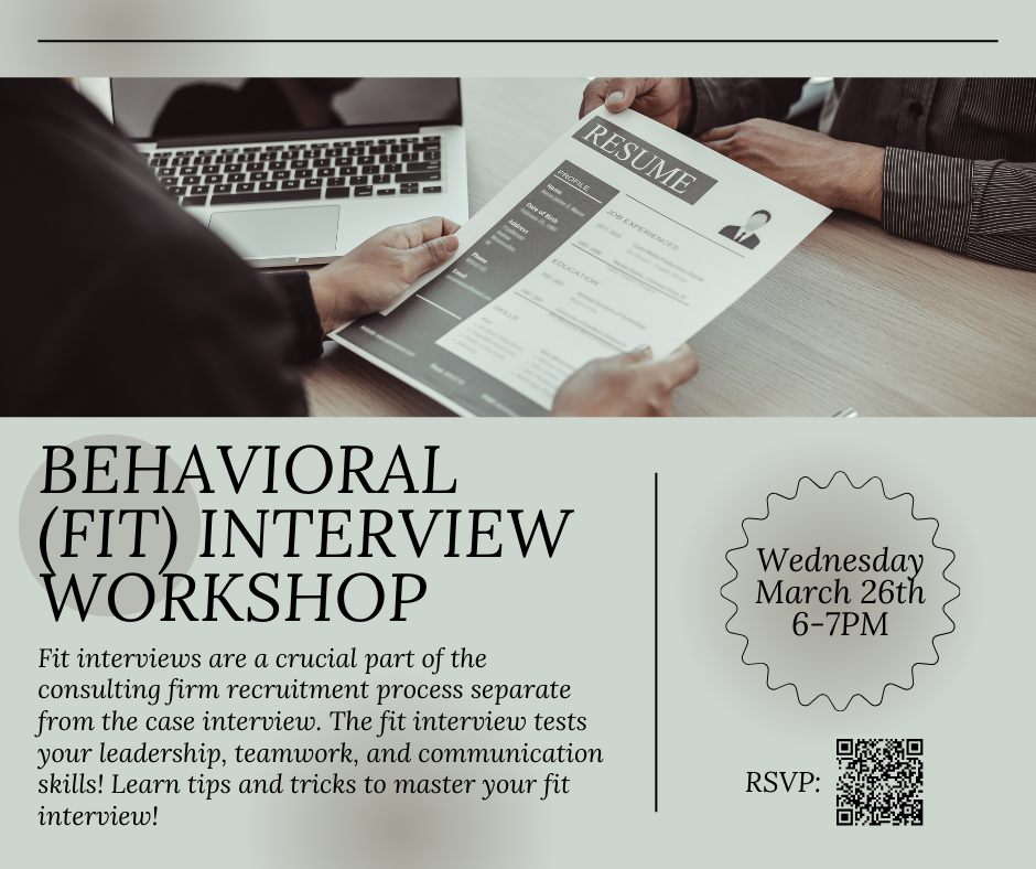 Behavioral (Fit) Interview Workshop – Mount Sinai Consulting Club
